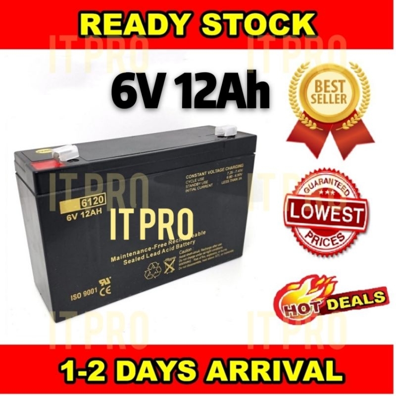 PRO🏠 FIRSTPOWER 6V 12Ah Rechargeable Autogate UPS Sealed Lead Acid ...
