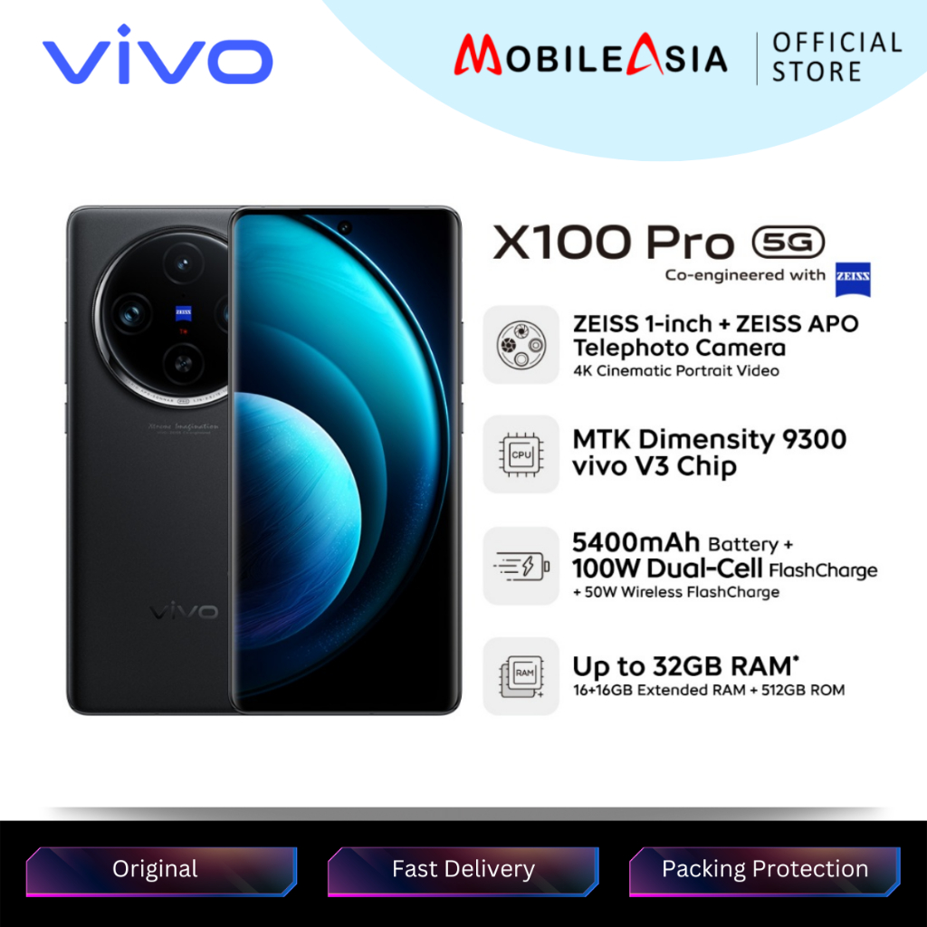 SALE! vivo X100 Pro 5G MediaTek Dimensity 9300 V3 Chip, ZEISS 1-inch ...