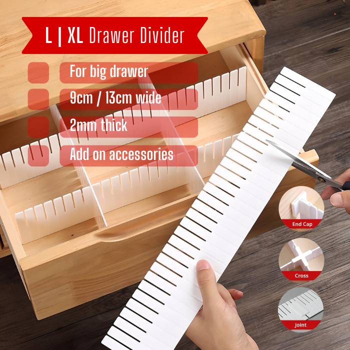[Xhome] 9cm/13cm x 41cm Big XL Drawer Divider, Adjustable Drawer ...