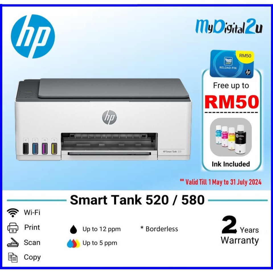 HP Ink Tank Wireless 415.. New 520/580 Print Scan Copy ADF Wireless ...