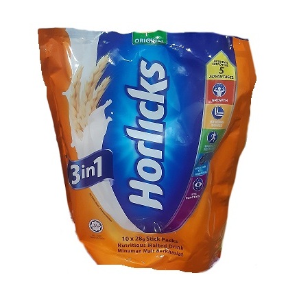 Horlicks Original 3 in 1 (10 x 28g) sticks pack - nutritious malted ...