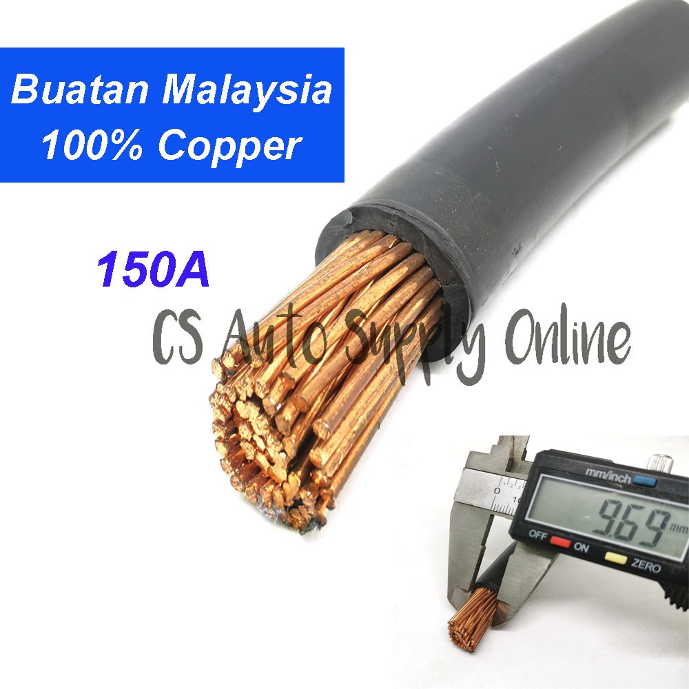 1 Roll 30 meters Battery Cable 150A Cabel Battery Kereta Lori Grounding ...