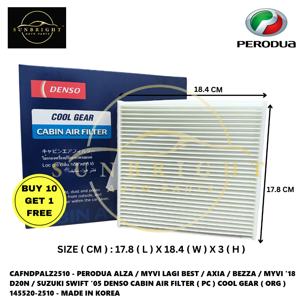 ALZA/ MYVI LAGI BEST/ AXIA/ BEZZA/ MYVI '18/ SWIFT DENSO AIR FILTER ...