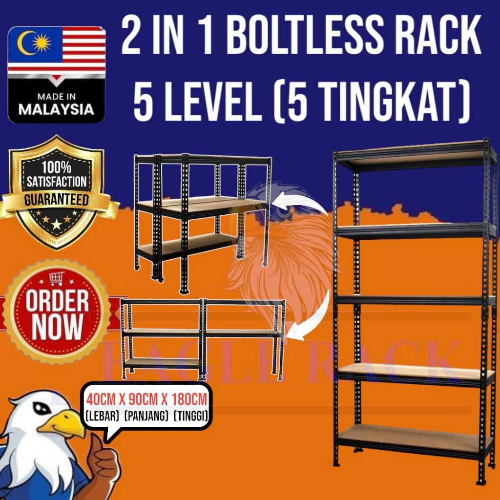 NEW ARRIVAL !!5 TINGKAT RAK BESI MURAH DAN BERBALOI - NEW ARRIVAL 40cmD ...