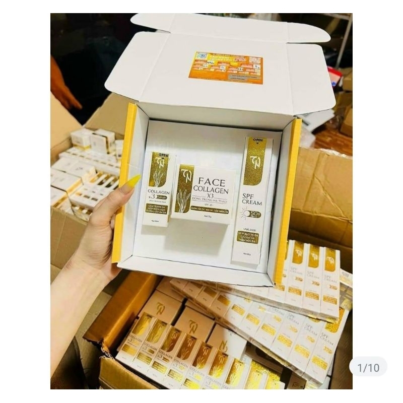Combo Face COLLGEN X.3 new model . ( kem face collagan X.3 mẫu mới 2 ...