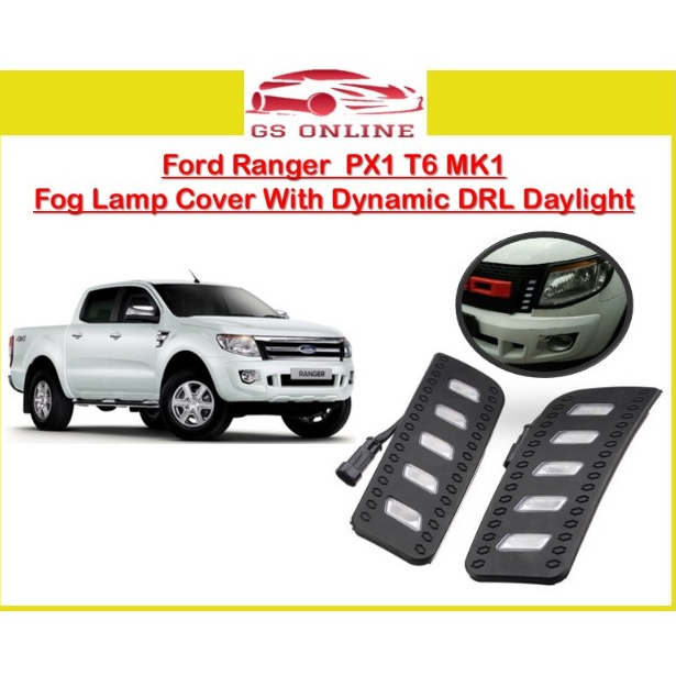 Ford Ranger PX1 T6 MK1 2011 2012 2013 2014 LED DRL Daytime Daylight Running Lights Front Bumper ...