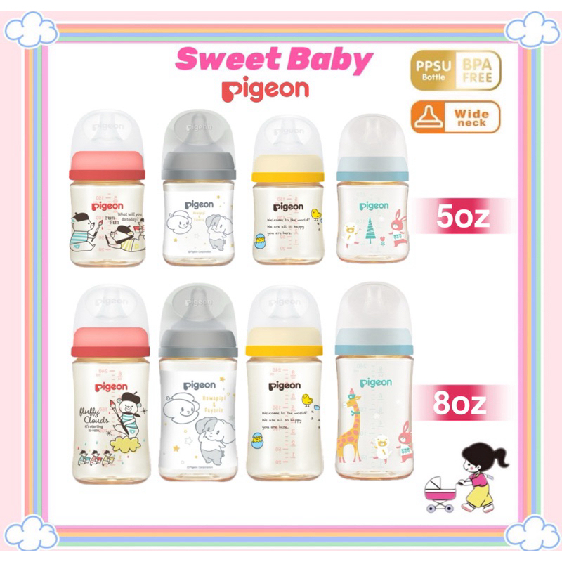 PIGEON SofTouch Wide Neck PPSU Bottle (160ml / 240ml / 330ml) | Shopee Malaysia