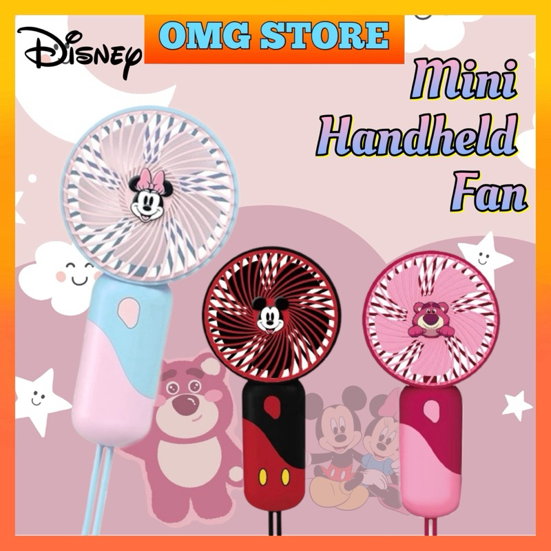 Disney Mickey Minnie Mouse Lotso Bear Mini Handheld Fan 3 speed Wind ...