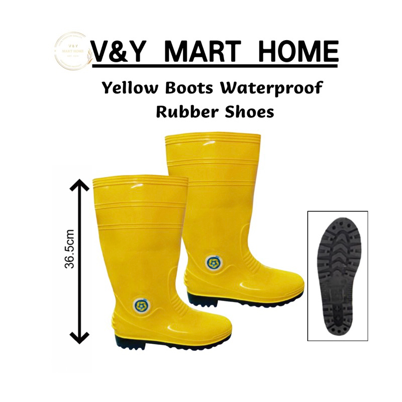 【READY STOCK】Yellow Boots Waterproof Rubber Shoes 7000#/ Kasut Boot ...
