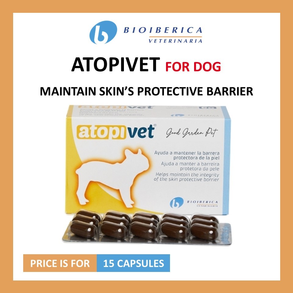 Bioiberica Atopivet Oral Skin Protective Barrier for dog 15 Capsules ...