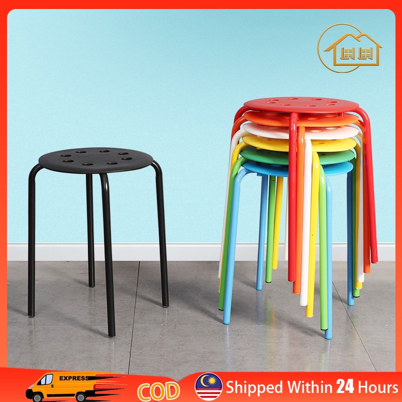 LI- Metal Stool Chairs Bangku Kayu Dining Room Chair Cafe Kerusi ...