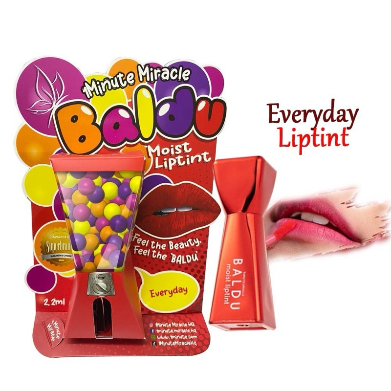(JUALAN TUTUP KEDAI) 1minute miracle baldu lips & moist liptint ...