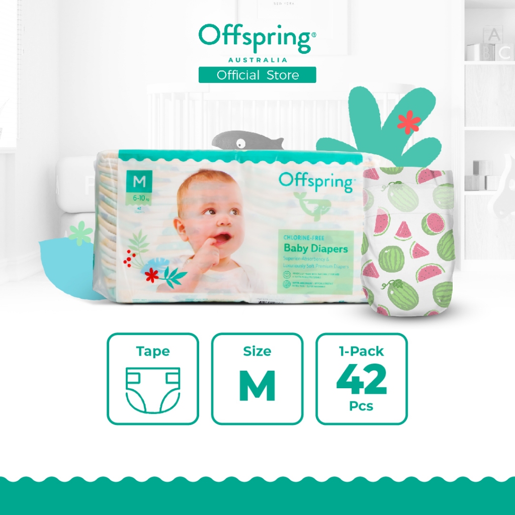 Offspring Fashion Baby Diapers Tape M (42pcs) | Shopee Malaysia