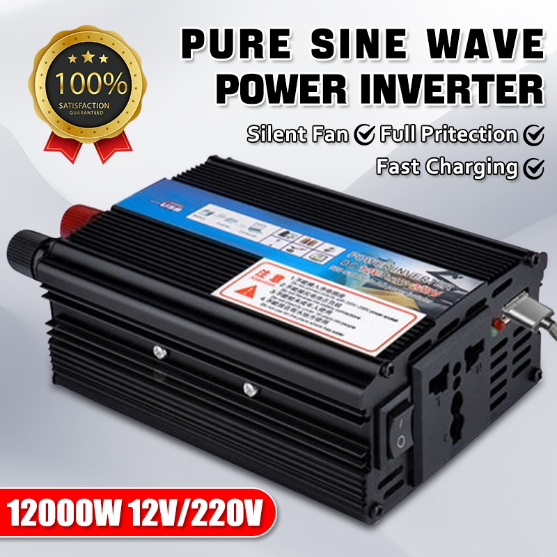 Car Inverter 12000W 12V/220V Car Power Charger Inverter with USB Port ...