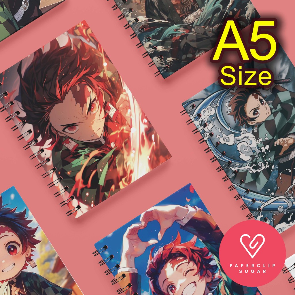 Tanjiro Kamado Notebook A5 100pgs Anime Demon Slayer Kimetsu No Yaiba ...
