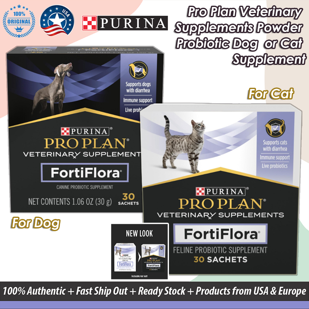 Purina Fortiflora Probiotics for Dogs, Pro Plan Veterinary Supplements ...