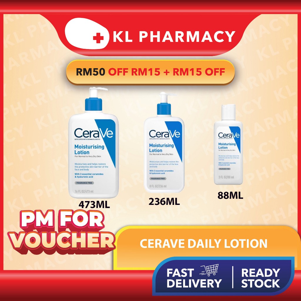 (BLUE) CeraVe Daily Moisturizing Lotion | Normal to Dry Skin - 473ml ...