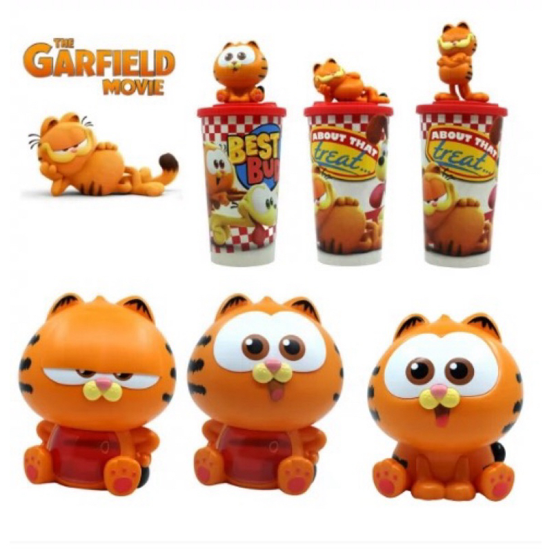 Garfield figures figurine model Popcorn Bucket Tumbler Topper Cup ...