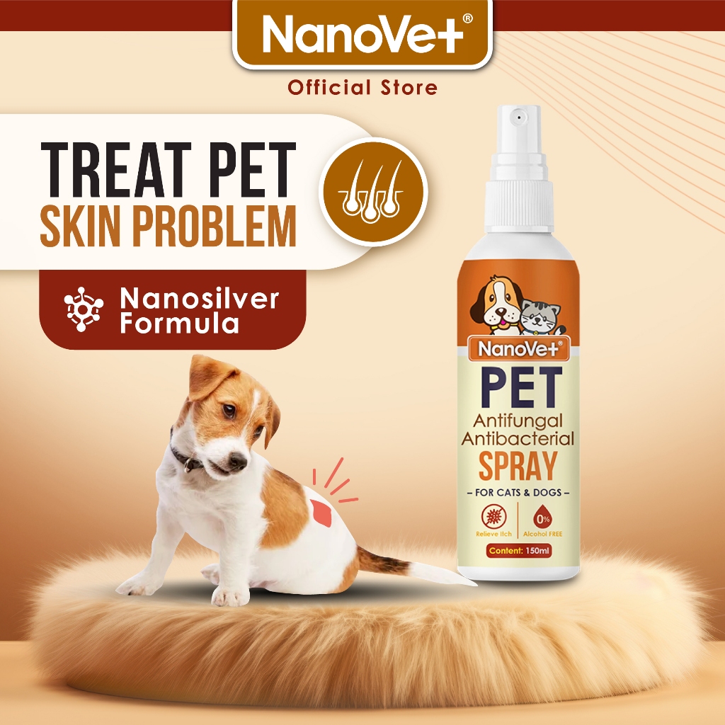 Nanovet® Pet Nanosilver Antifungal and Antibacterial Spray for Cat and ...