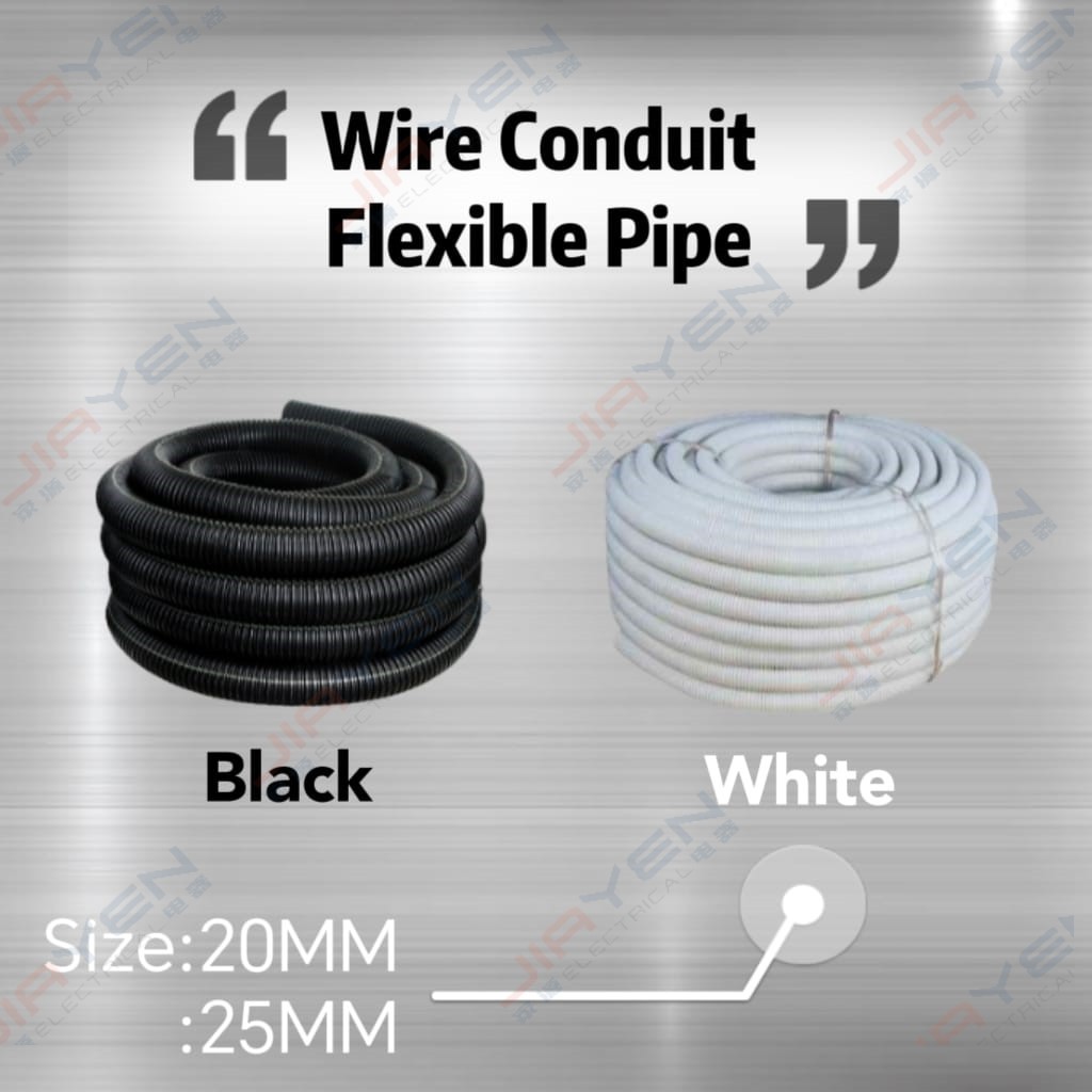 PVC Conduit Corrugated Flexible Pipe 20mm/ 25mm Flexible Electrical ...