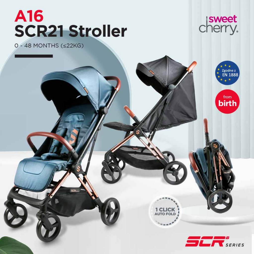 Sweet Cherry SCR Series 1 Second Auto-Fold SCR21 Stroller Rose Gold ...