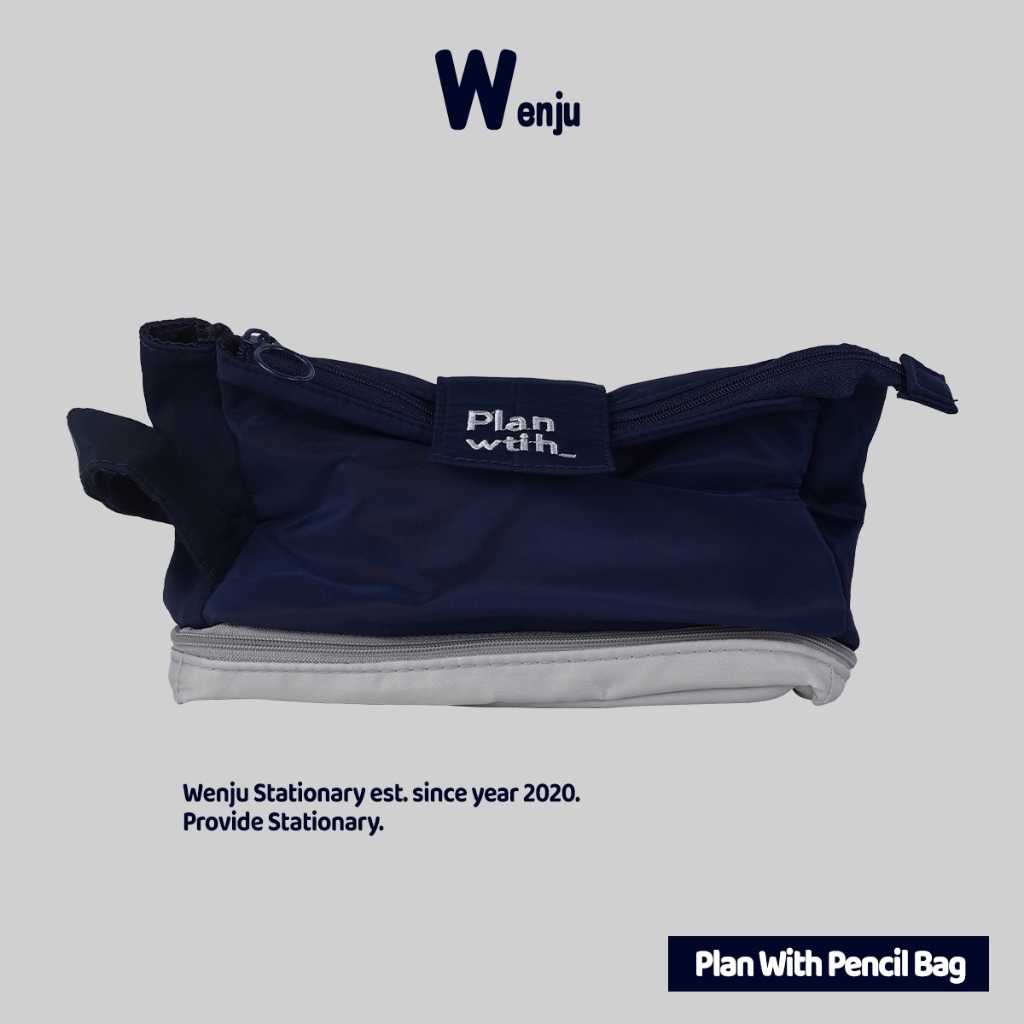 WENJU | Plan Wtih Pencil Bag (Navy Blue) | Shopee Malaysia