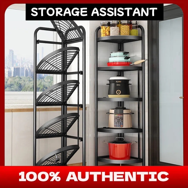 3/4/5 Tiers Kitchen Pot Rack Stainless Steel Kitchen Rack Pan Rak Dapur ...