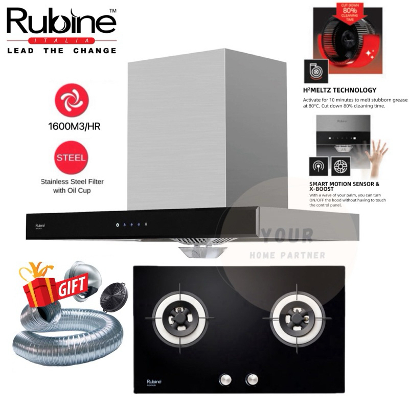[Combo Deal]Rubine Cooker Hood RCH-BOXLINE XR -90SS 1600M3/HR /Rubine ...