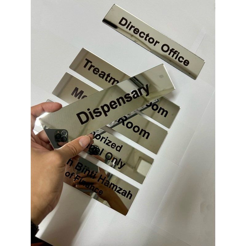 [Custom Word] Mirror Gold Mirror Silver Acrylic Signage Office Sign ...