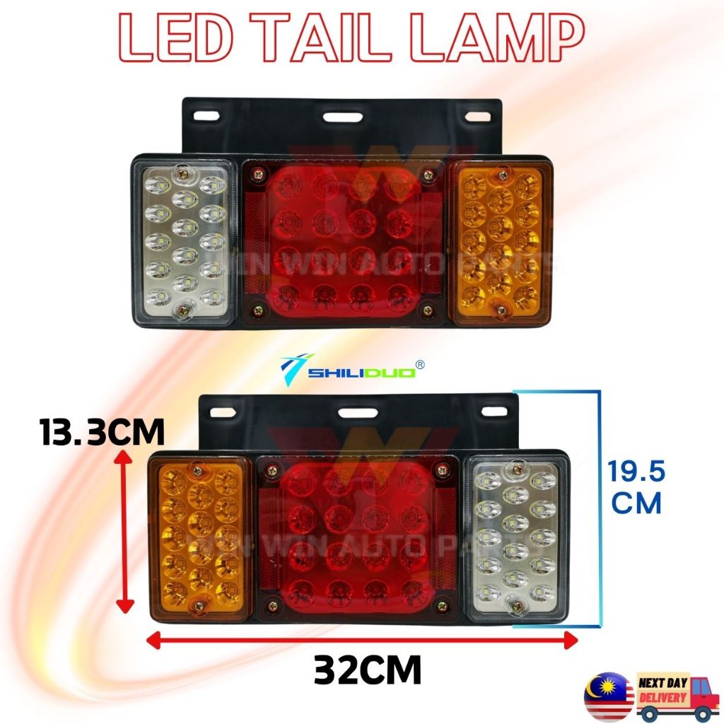 SHILIDUO 12V 24V ISUZU NPR NHR Hicom Hino ABS PLATE LED Rear Stop ...