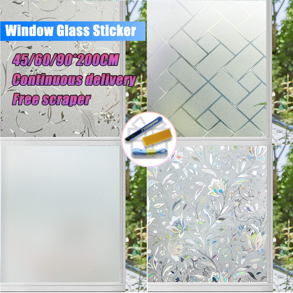45/60/90x200cm Frosted Window Film Privacy Window Stickers Self ...