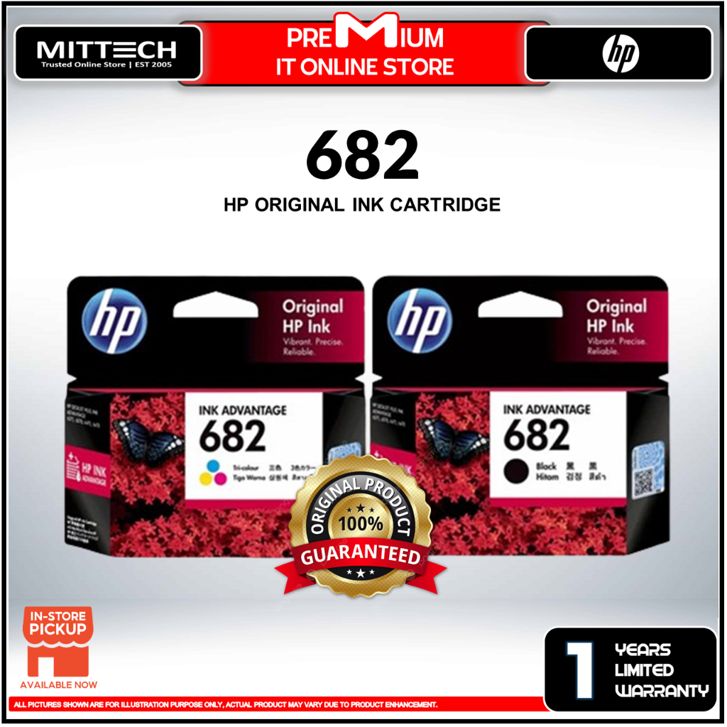 HP 682 Black / Color Original Ink Advantage Cartridge | Shopee Malaysia