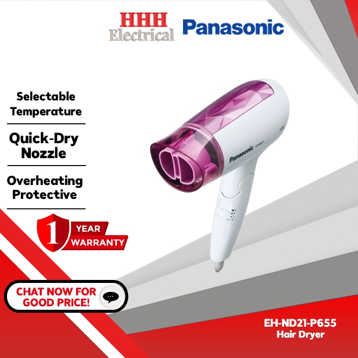 Panasonic Hair Dryer EH-ND21 Compact Quick Dry EH-ND21-P655 Pengering ...
