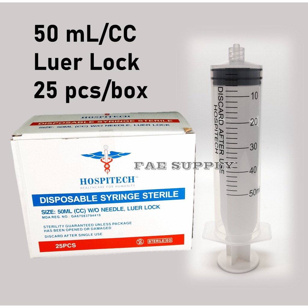 Syringe Picagari Luer Lock Luer Slip MDA 1/3/5/10/20/50 mL CC box packing bulk | Shopee Malaysia