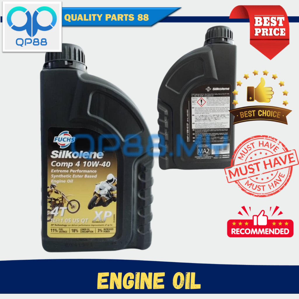 FUCHS Silkolene Motorcycle Engine Oil Minyak Injin Minyak Hitam Motor ...
