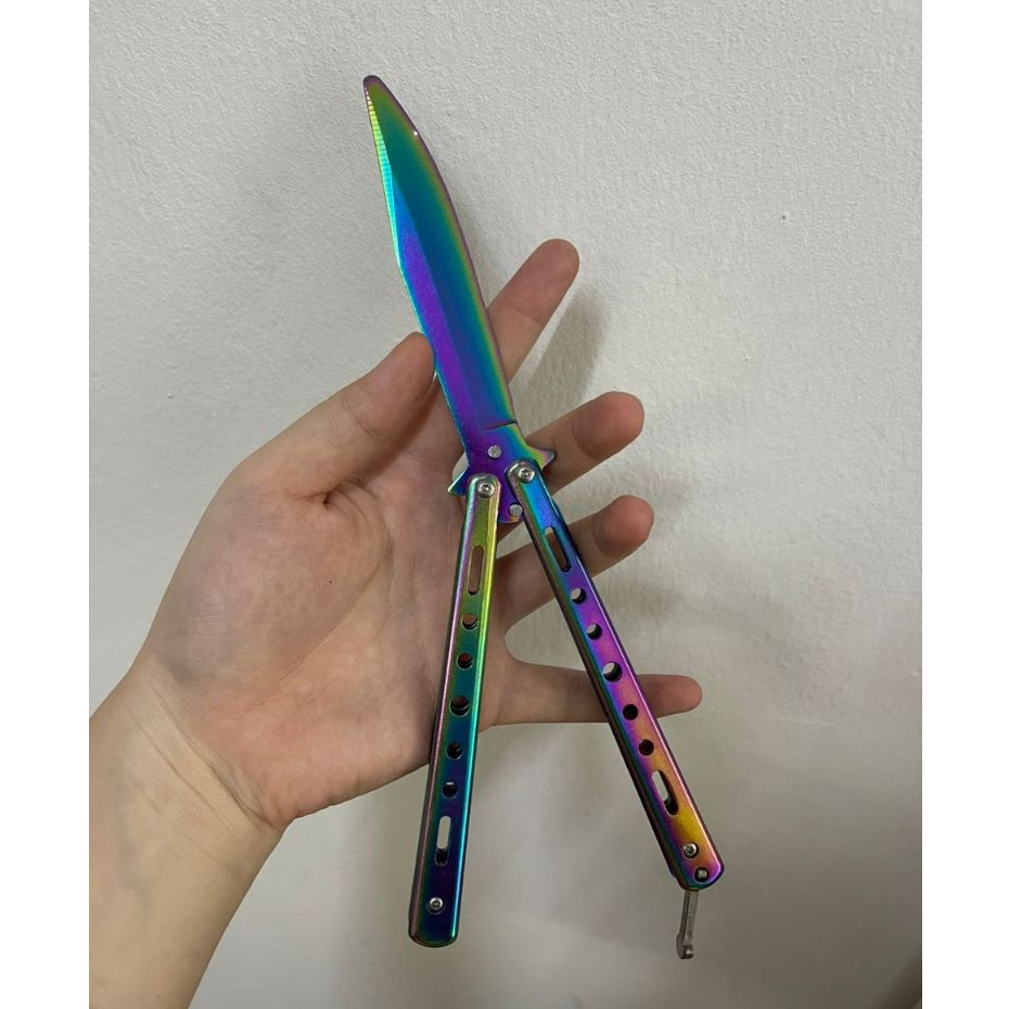 Stainless Steel Butterfly Balisong Training Tool No Sharp Tool Trainer ...