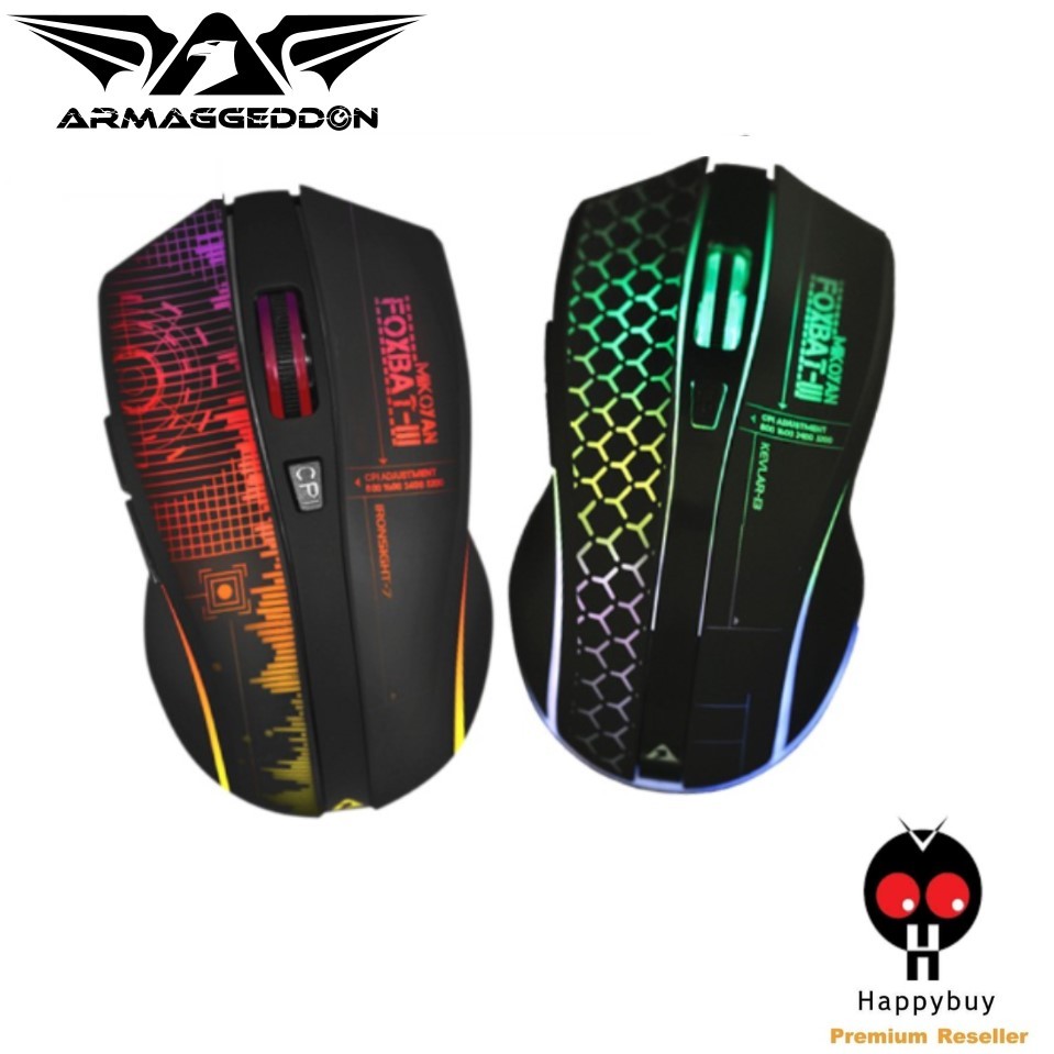 Armaggeddon Mikoyan Foxbat-III Wireless USB Gaming RGB Optical Mouse ...
