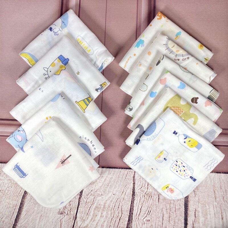 [Ready Stock] (5pcs/pack) Baby Handkerchief 2 Layers (5pcs/pack ...