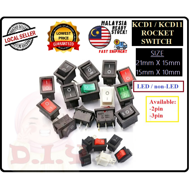 On Off Switch Square Rocker Toggle Switch 6A 250V / 10A 125V Toggle ...