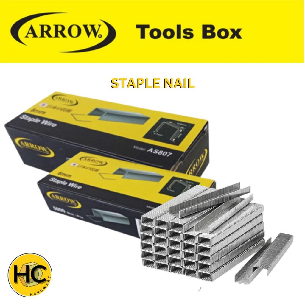 ARROW Staple Nail Refill 6MM 8MM 5000PCS Per Box Staple Tacker Nail ...