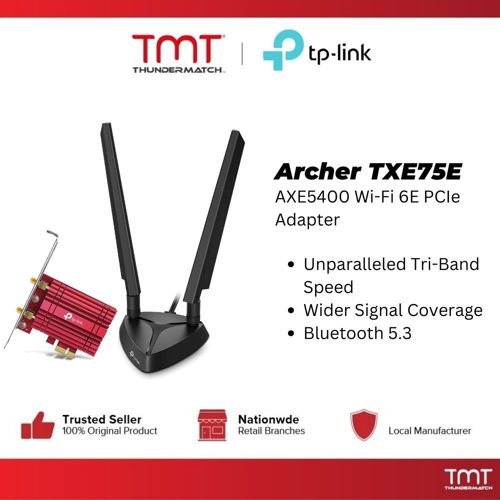 TP-Link Archer TXE75E AXE5400 Tri Band Wi-Fi 6E Bluetooth 5.3 PCIe ...