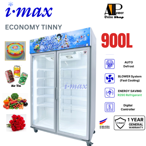 Imax 900L 2 Door Tinny Display Chiller Without Heater | Meat | Fruit ...