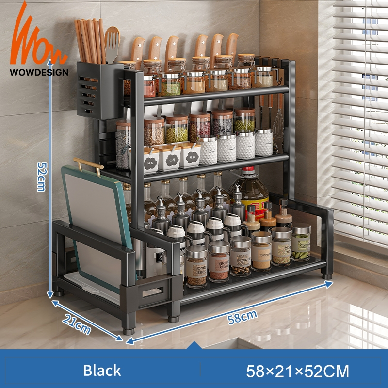 Kitchen Storage Rack Spice Rack Kitchen Rak Rempah Rak Serbaguna ...