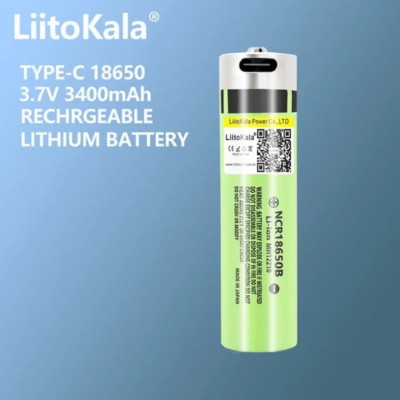 LiitoKala USB-34B Original USB 18650 3.7V 3400mAh USB Rechargeable Li ...