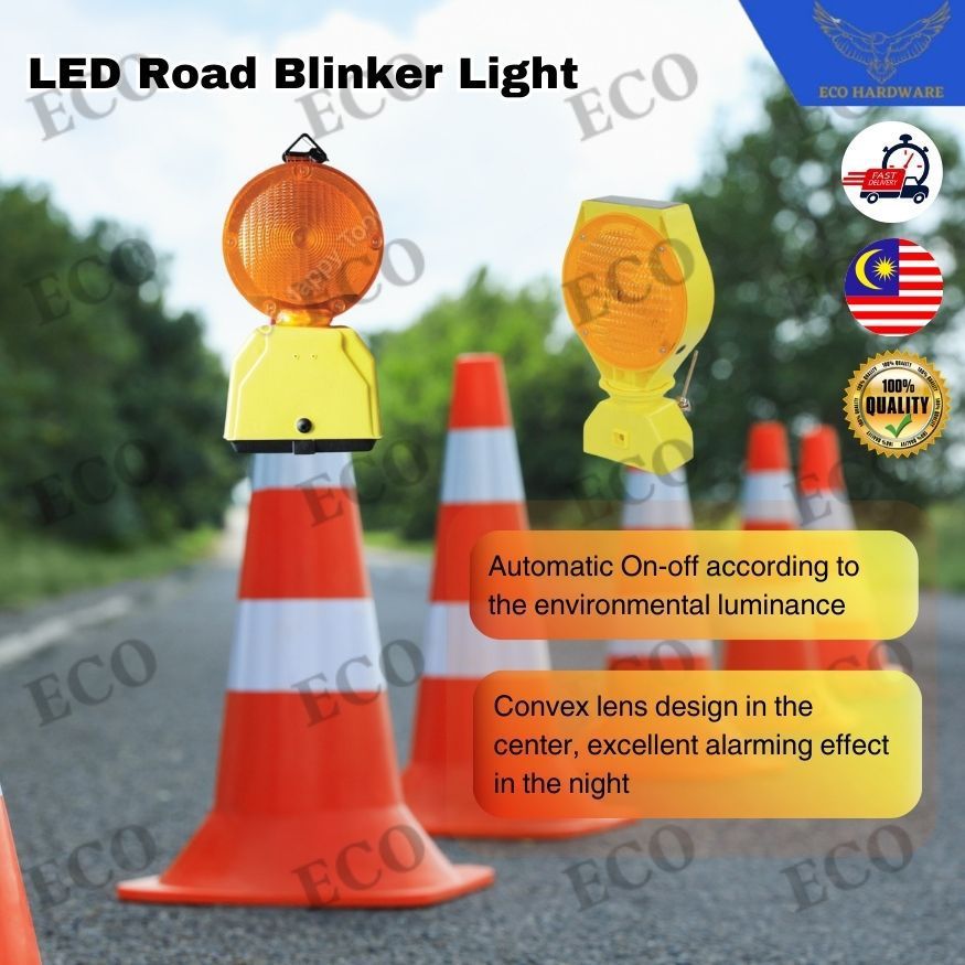 Flashing Light Blinker Yellow Traffic Warning Caution Solar Light ...