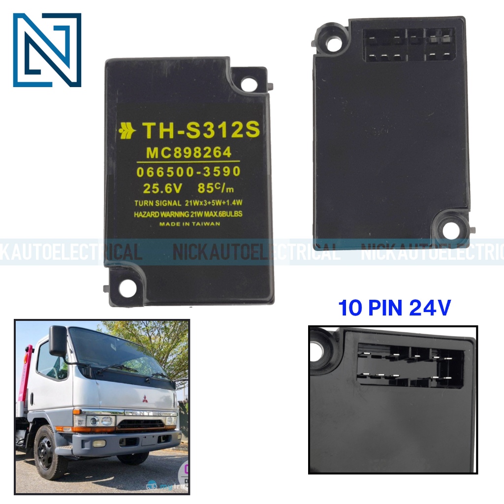 [MADE IN TAIWAN] MITSUBISHI CANTER 10 Pin 24V Flasher Relay Signal ...
