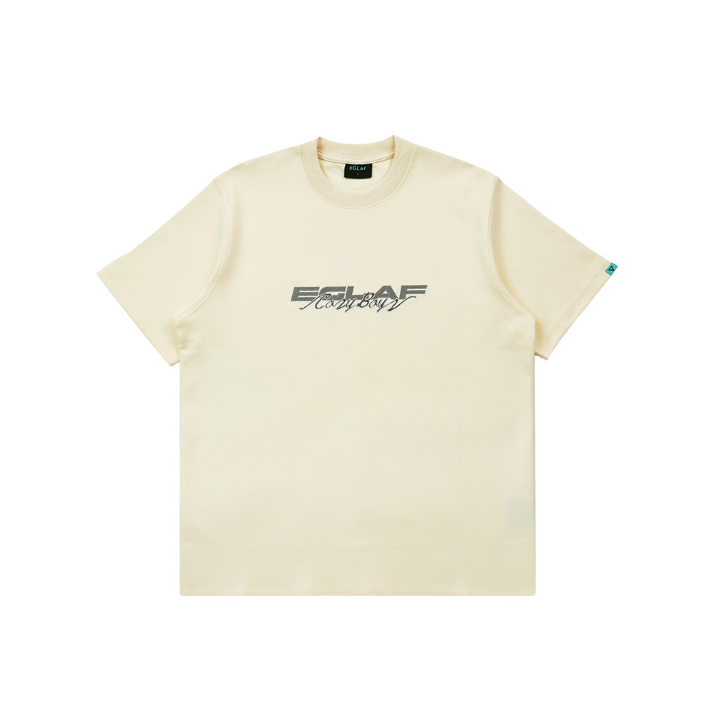 EGLAF EGCB Embroidery Logo Tee - Cream White | Shopee Malaysia