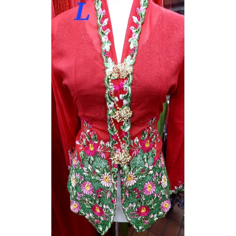 Kebaya Sulam Nyonya Traditional/ Embroidery Hand Made Limited Edition(L ...