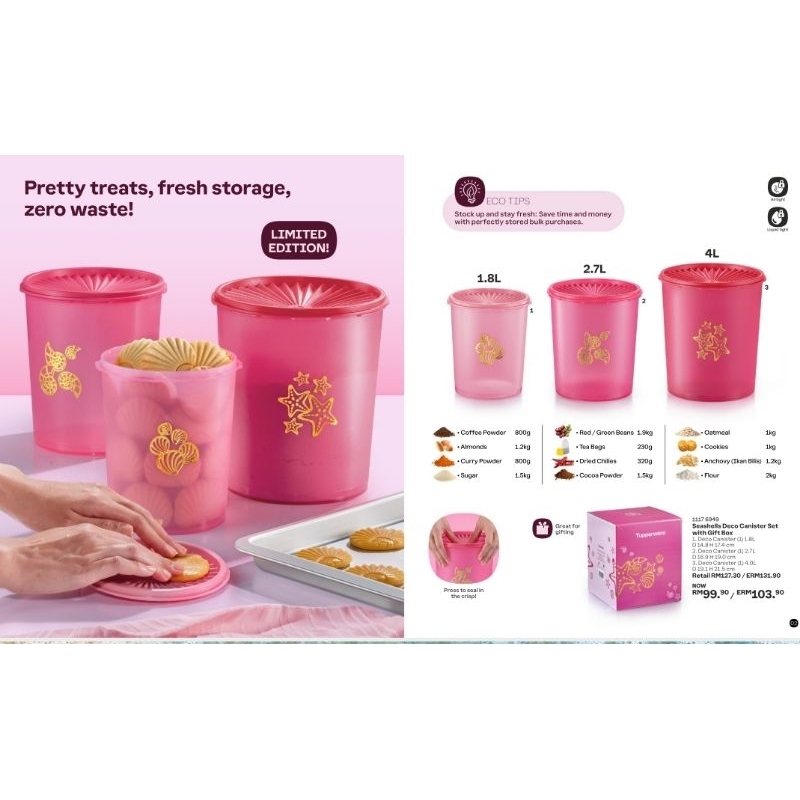 Tupperware Deco Canister Set (3pcs)with Gift Box | Shopee Malaysia
