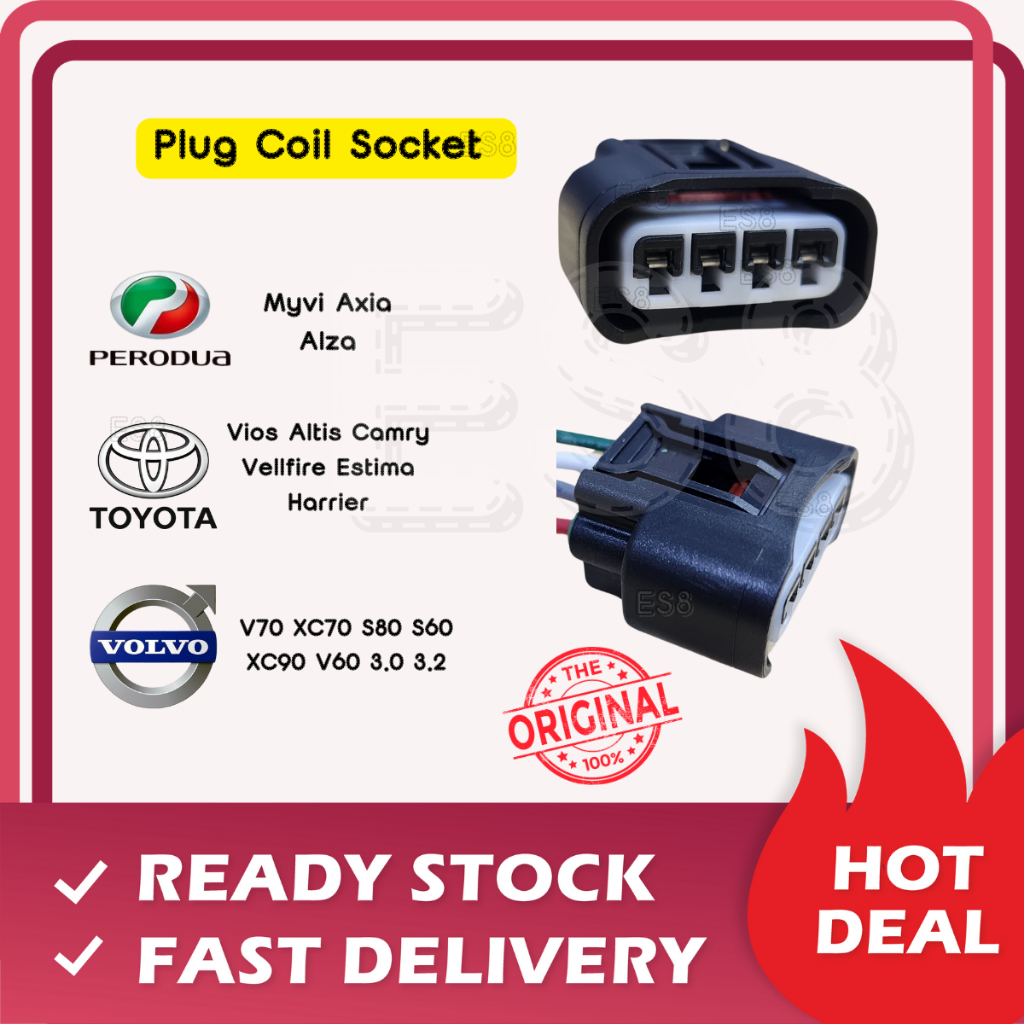 Perodua Alza Myvi L.Best Ignition Plug Coil Socket 4pin Toyota Avanza ...